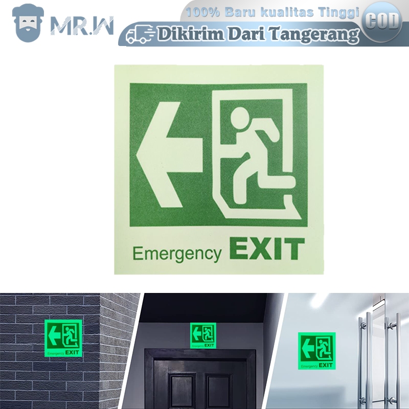 Jual Jalur Evakuasi Sticker Emergency Exit Glow In The Dark Exit Sign Stiker Exit | Shopee Indonesia