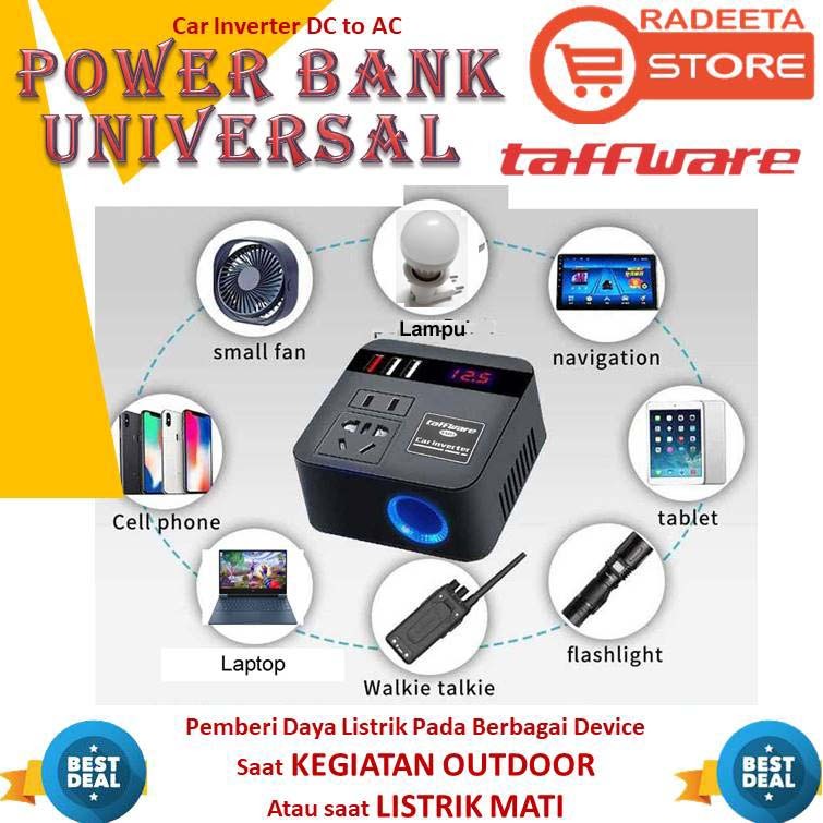 Jual Taffware Car Inverter - Universal Power Bank untuk mengisi ...