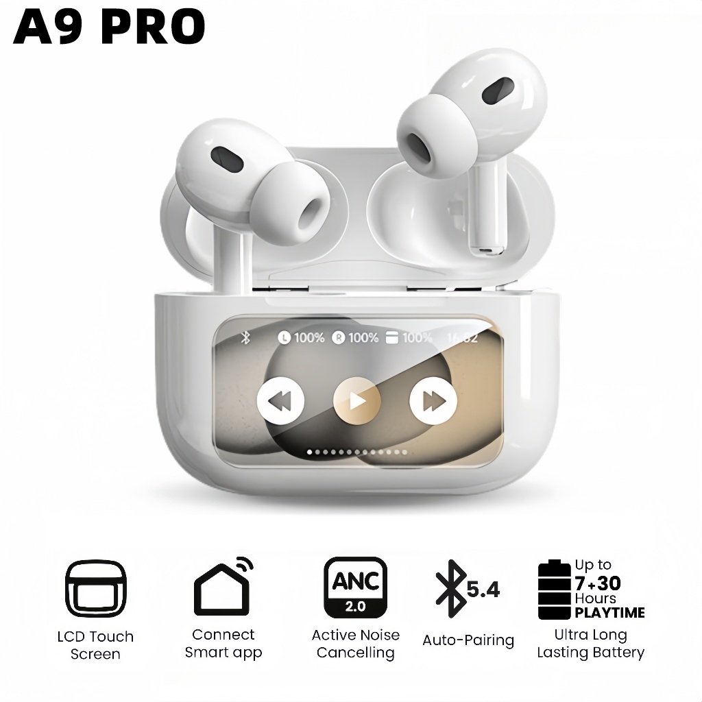 Jual 【HOT】The Pod LED Touch A9 Pro TWS Layar Touchscreen Bluetooth ANC ...