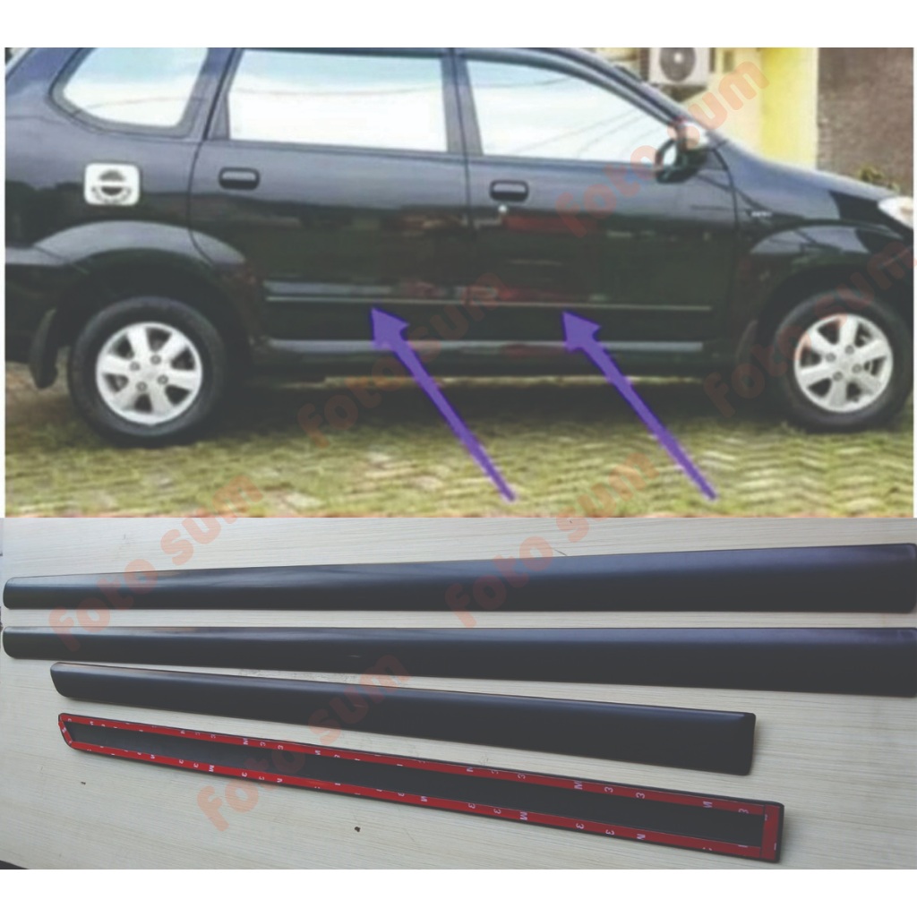 Jual list body avanza xenia 2004 sampai 2011 hitam satu set 4 pcs ...