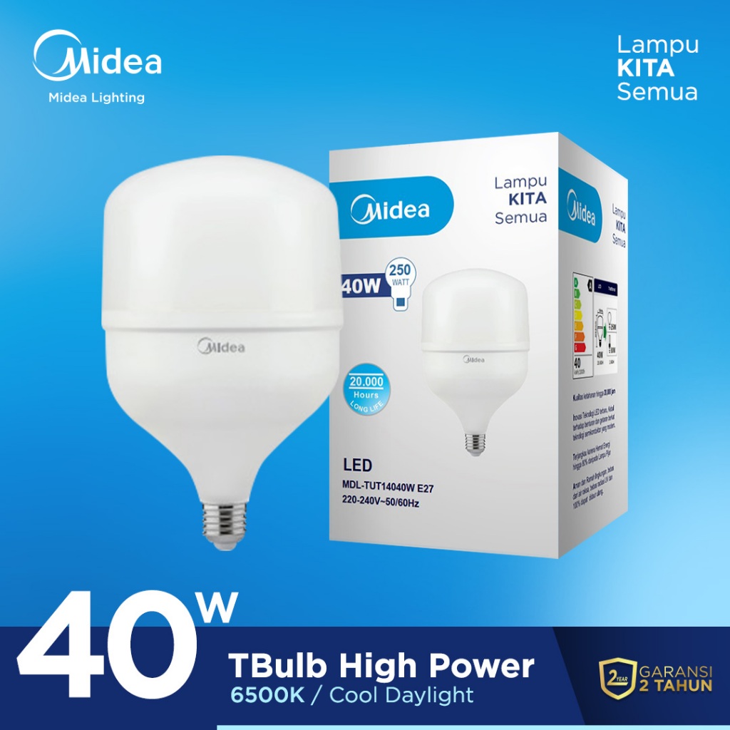 Jual Midea Lighting - Lampu LED Tabung 40 Watt 6500K - Putih - Cool Daylight | Shopee Indonesia