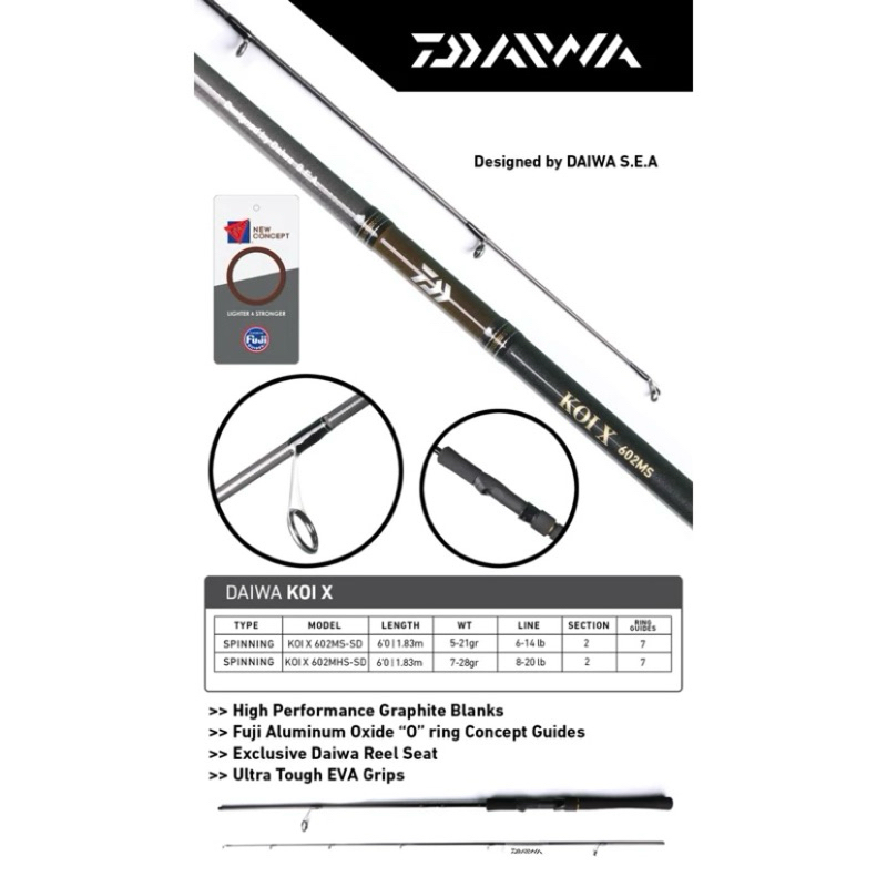 Jual JORAN SPINNING DAIWA KOI X 602MS (GALATAMA) | Shopee Indonesia