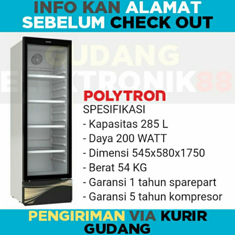 Jual Showcase Polytron Scn 237 Chiller Display Cooler 285Liter sokes ...