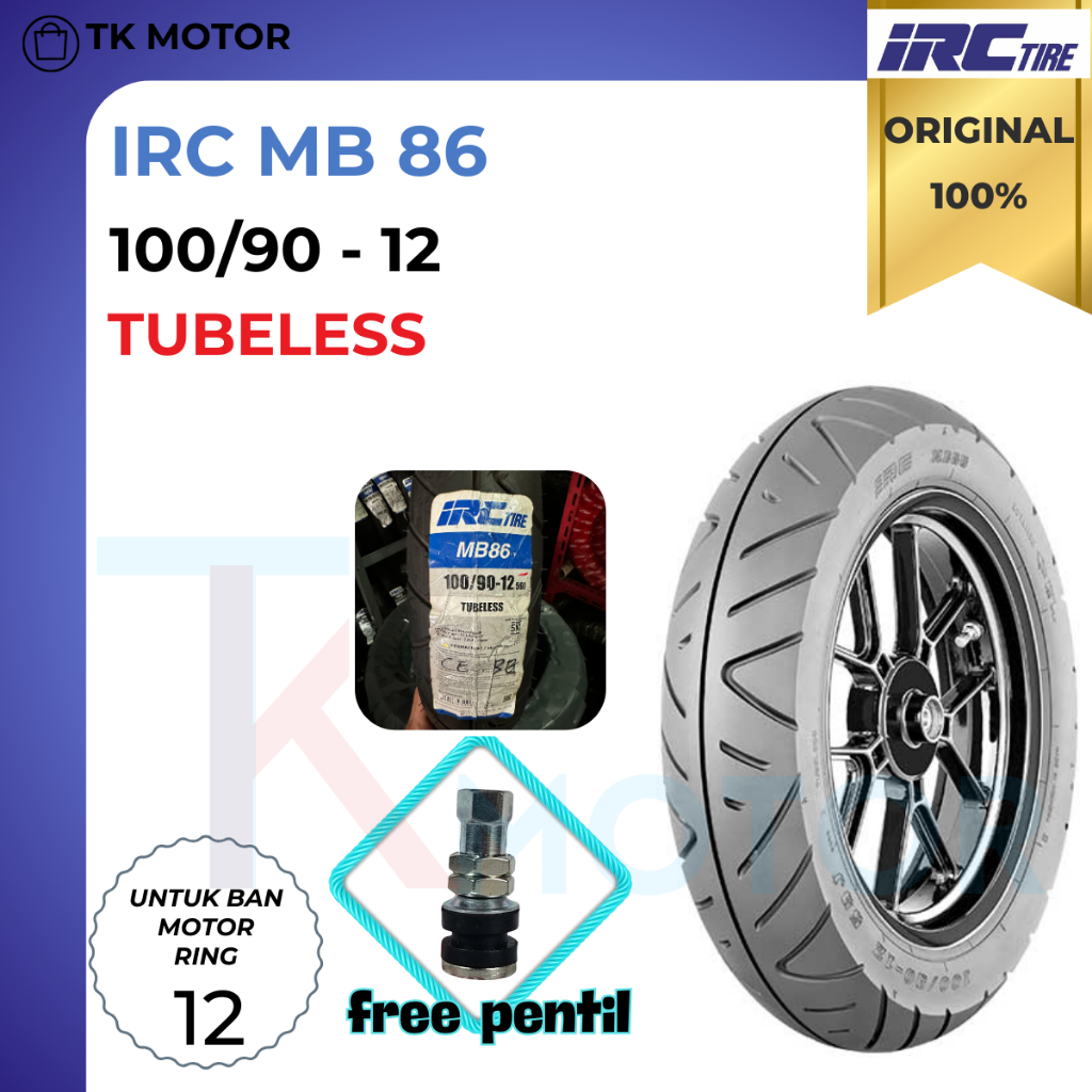 Jual IRC MB 86 100/90-12 TUBELESS ( ORI ) | Shopee Indonesia
