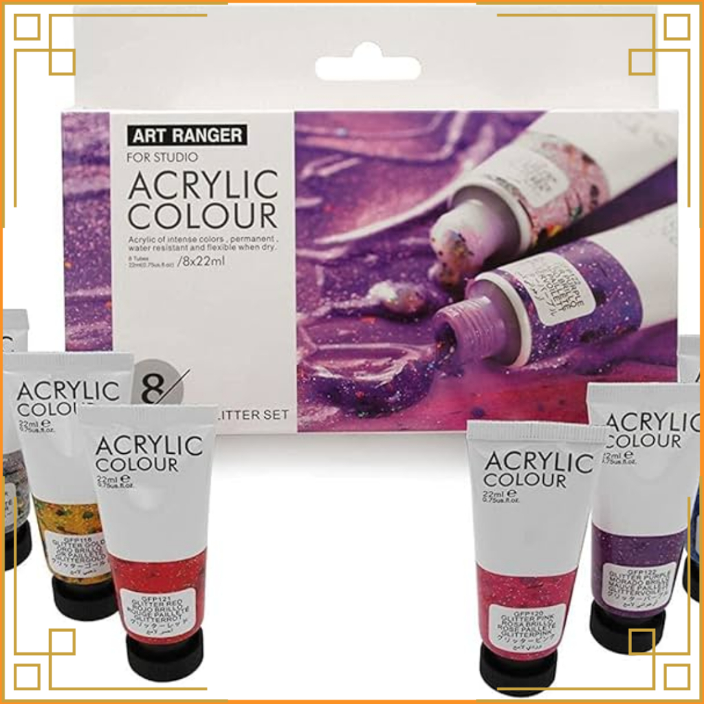 Jual V-TEC Cat Acrylic 8 warna Art Rangers glitter FEA0822T-G | Shopee ...