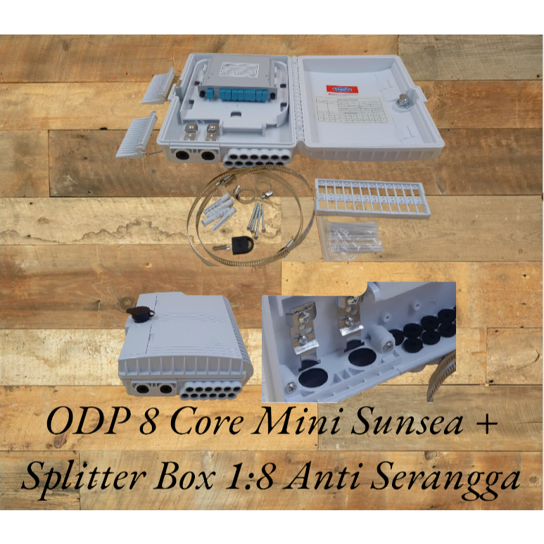 Jual ODP 8 Core Model Sunsea Mini (Putih) + Splitter Box 1:8 SC UPC (Anti Serangga) | Shopee ...