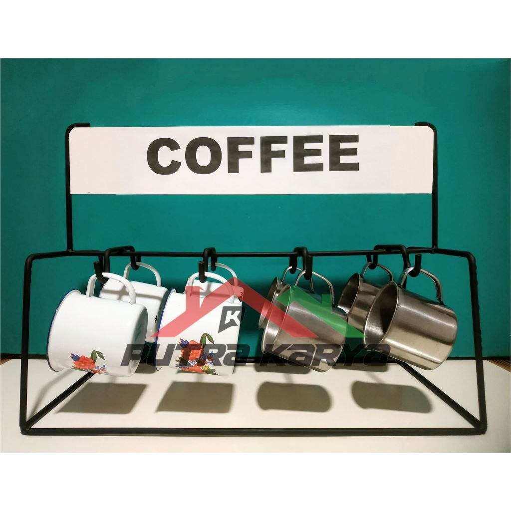 Jual (TULISAN BISA CUSTOM) Rak Cangkir / Rak Gelas Duduk / Rak mug ...