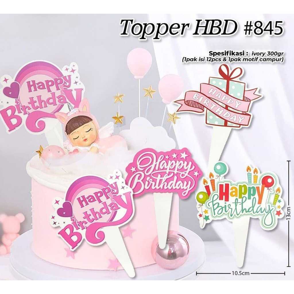 Jual Topper HBD 845| Topper Kue (1 Pak 36 Pcs) | Shopee Indonesia