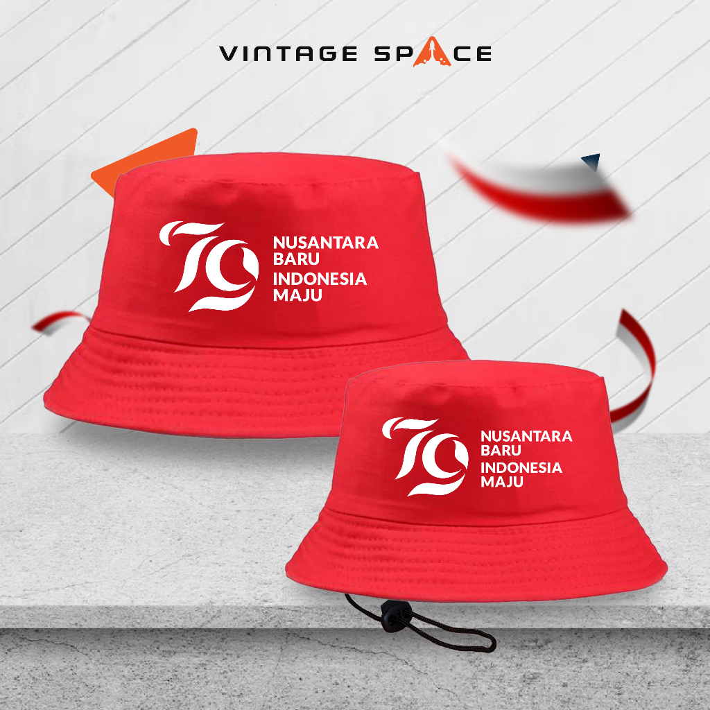 Jual topi buckethat INDONESIA / topi 17an / topi HUT RI/ topi logo ...