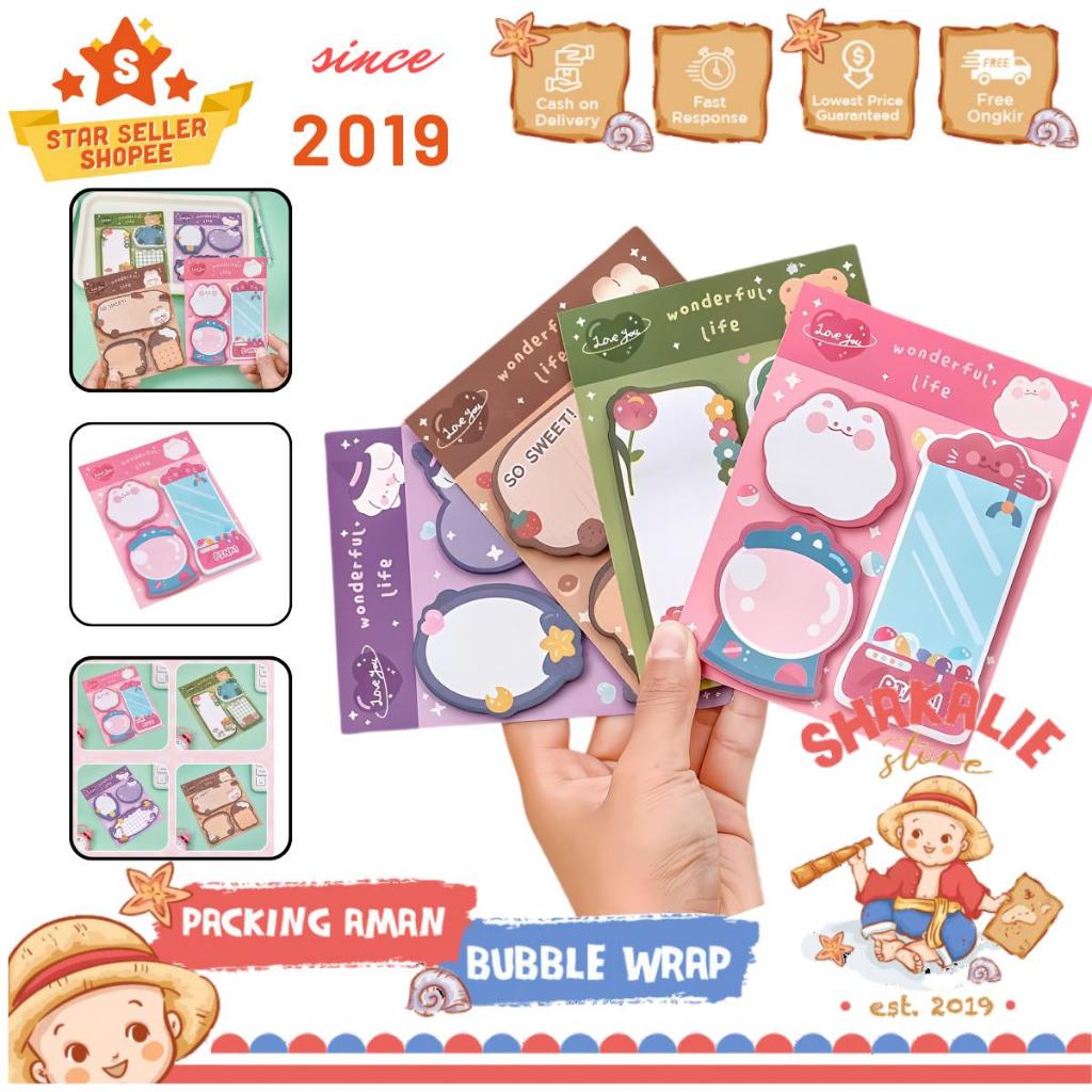 Jual Sticky Notes Lucu 3 in 1 Tempelan Kertas Isi 60 Lembar | Shopee ...