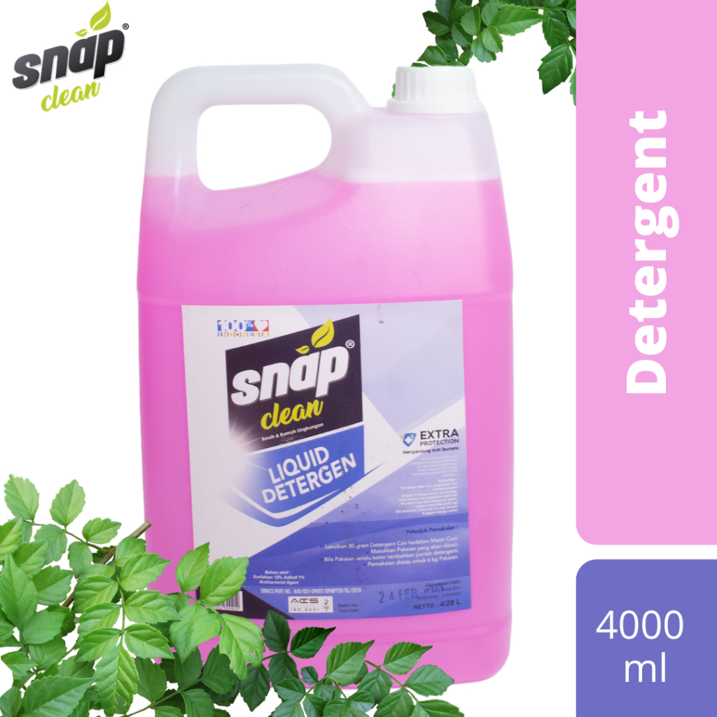 Jual Sabun cuci pakaian detergent cair liquid SNAP CLEAN 4L | Shopee ...