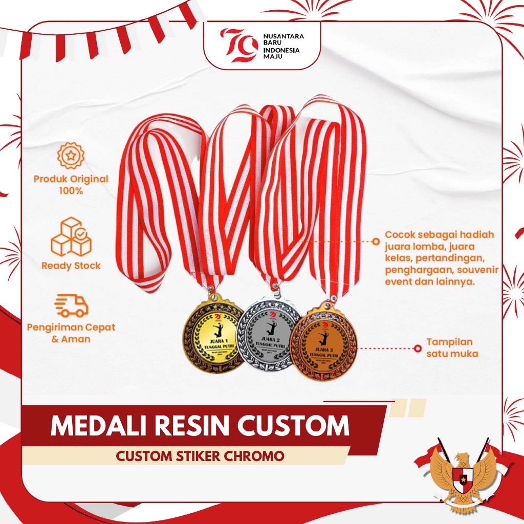 Jual MEDALI PLUS CUSTOM STICKER | Shopee Indonesia