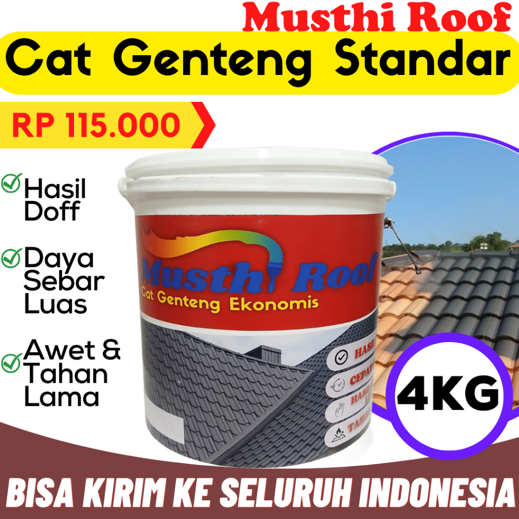 Jual Cat Genteng Musthi Roof 4 kg Hasil Doff | Shopee Indonesia