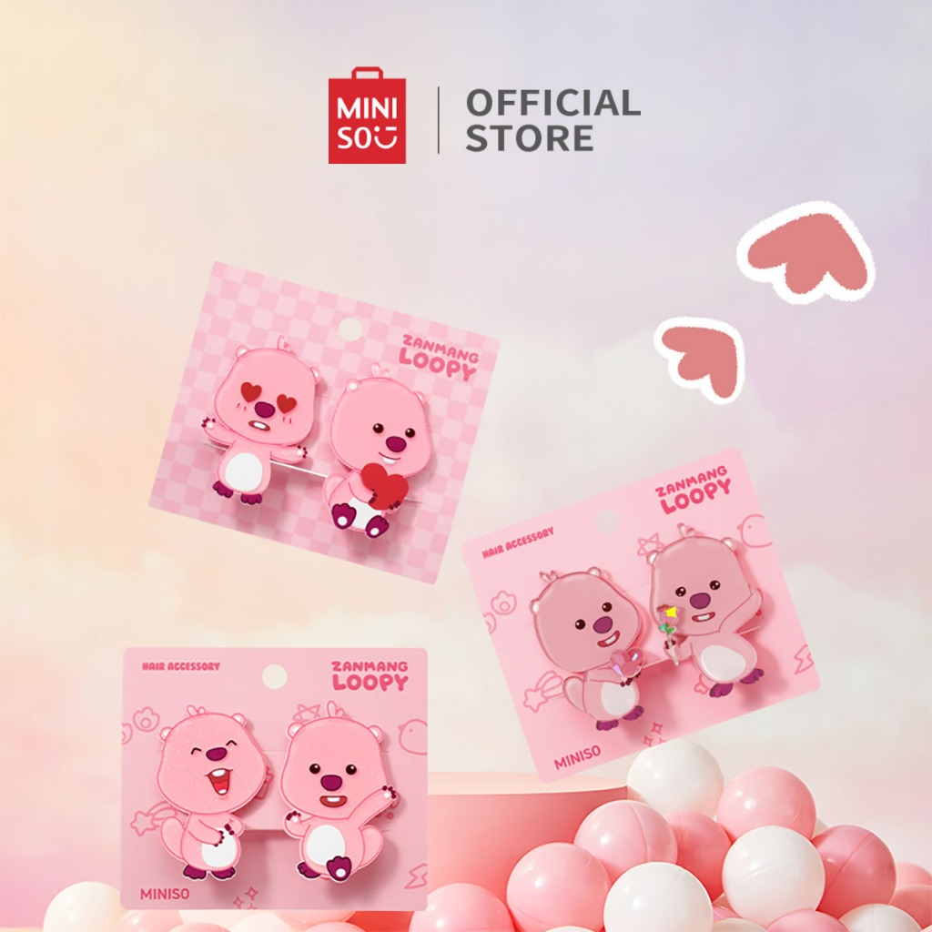 Jual Miniso x ZANMANG Loopy Collection Hair Clips 2 pcs Hair Ties Jepit ...
