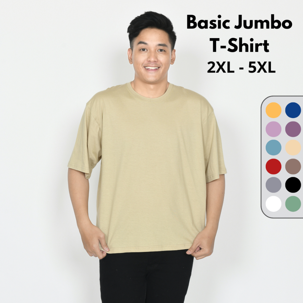 Jual KAOS POLOS BIG SIZE UNISEX JUMBO LENGAN PENDEK COTTON COMBED 30S ...