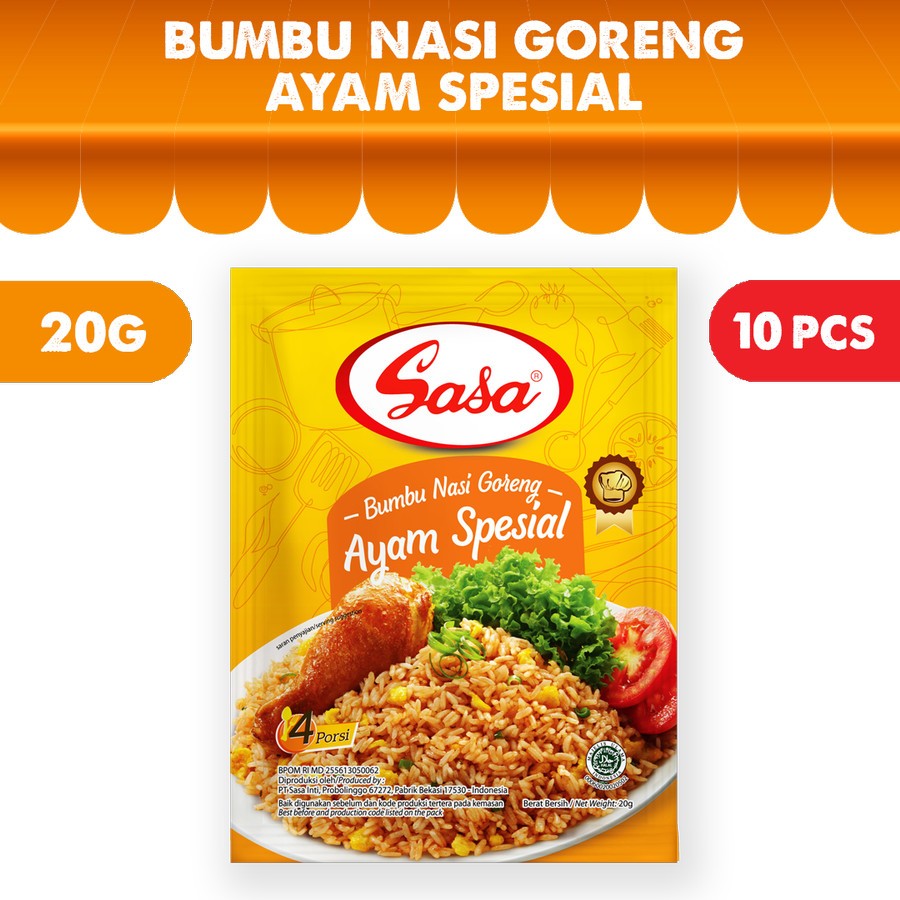 Jual Sasa Bumbu Nasi Goreng Ayam Spesial 20gr - 10pcs | Shopee Indonesia