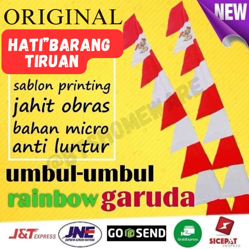 Jual Bendera Merah Putih / Umbul Umbul 17 Agustus Garuda Warna Warni Segitiga | Shopee Indonesia