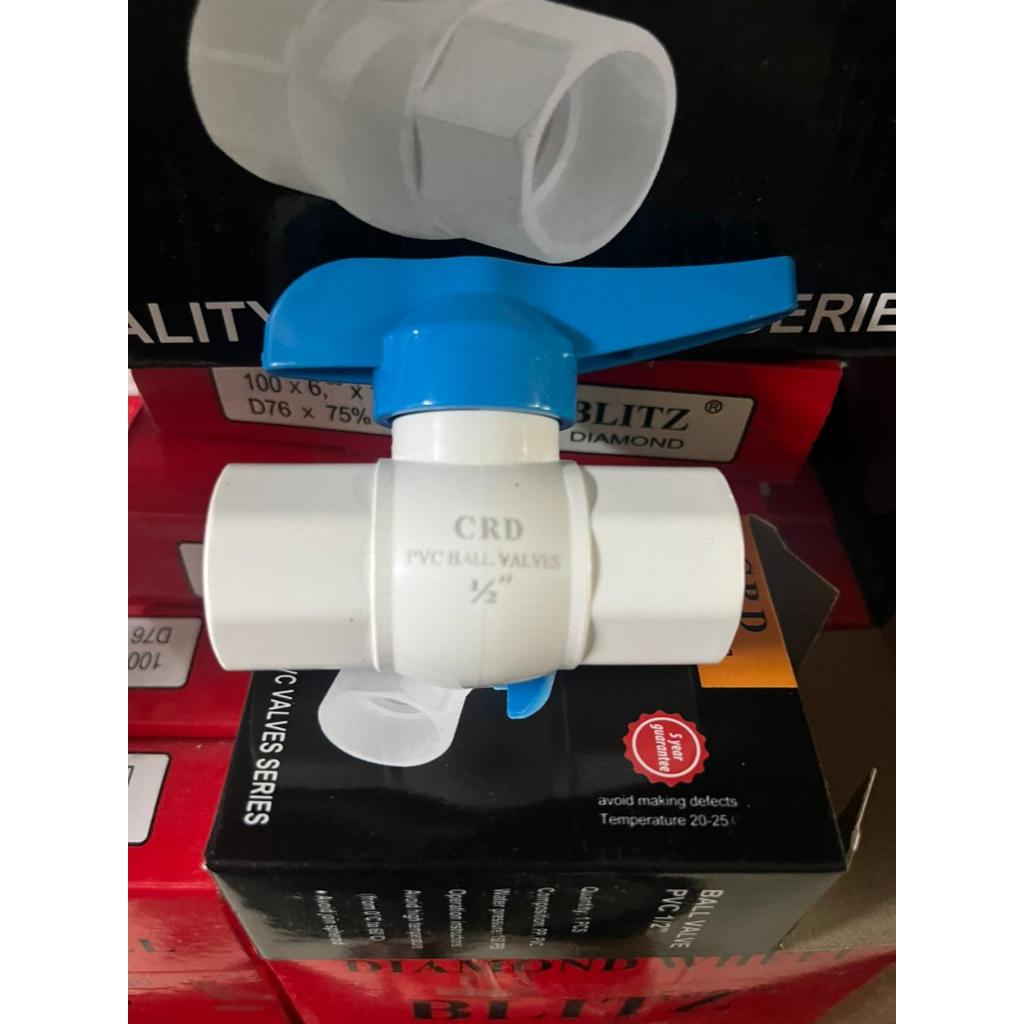 Jual STOP KRAN PVC CRD BALL VALVE 1/2 3/4 1 INCH | Shopee Indonesia