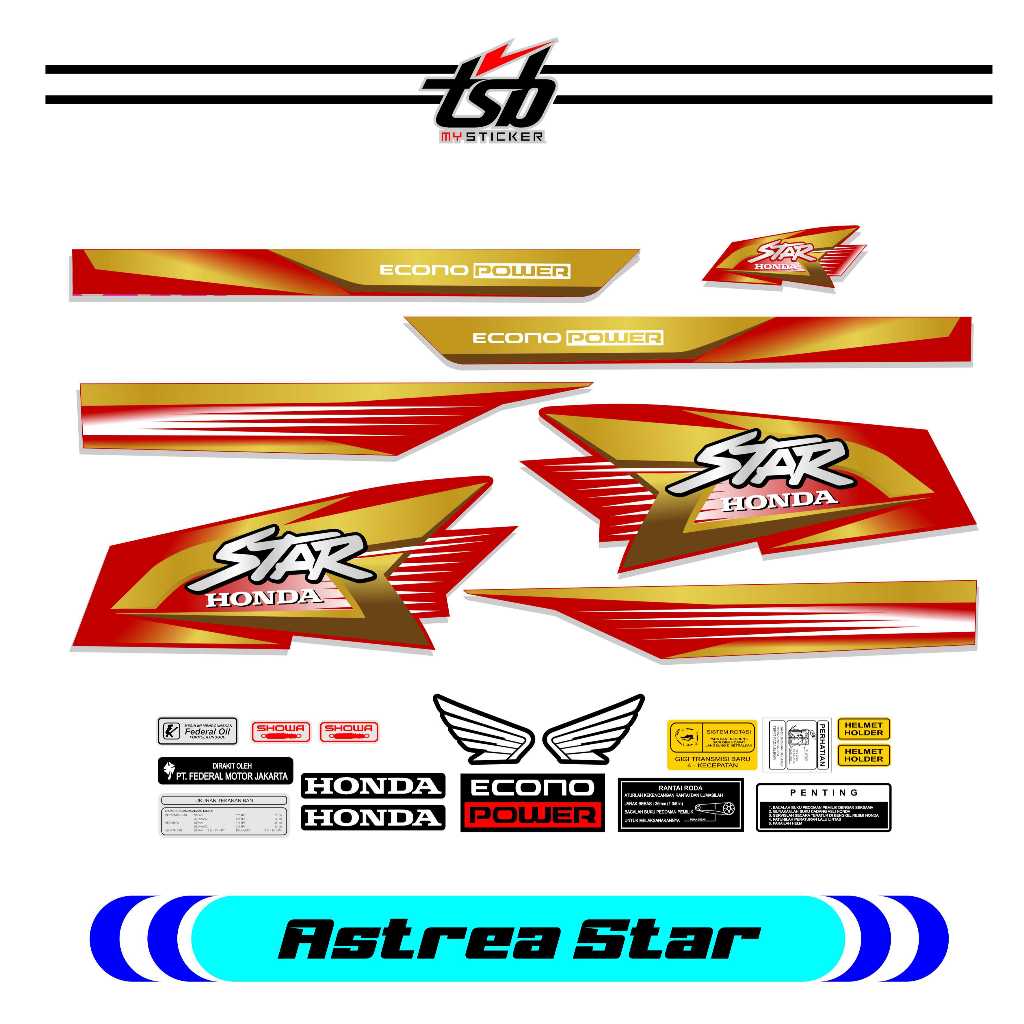 Jual striping stiker astrea star /stiker motor jadul / stiker motor ...