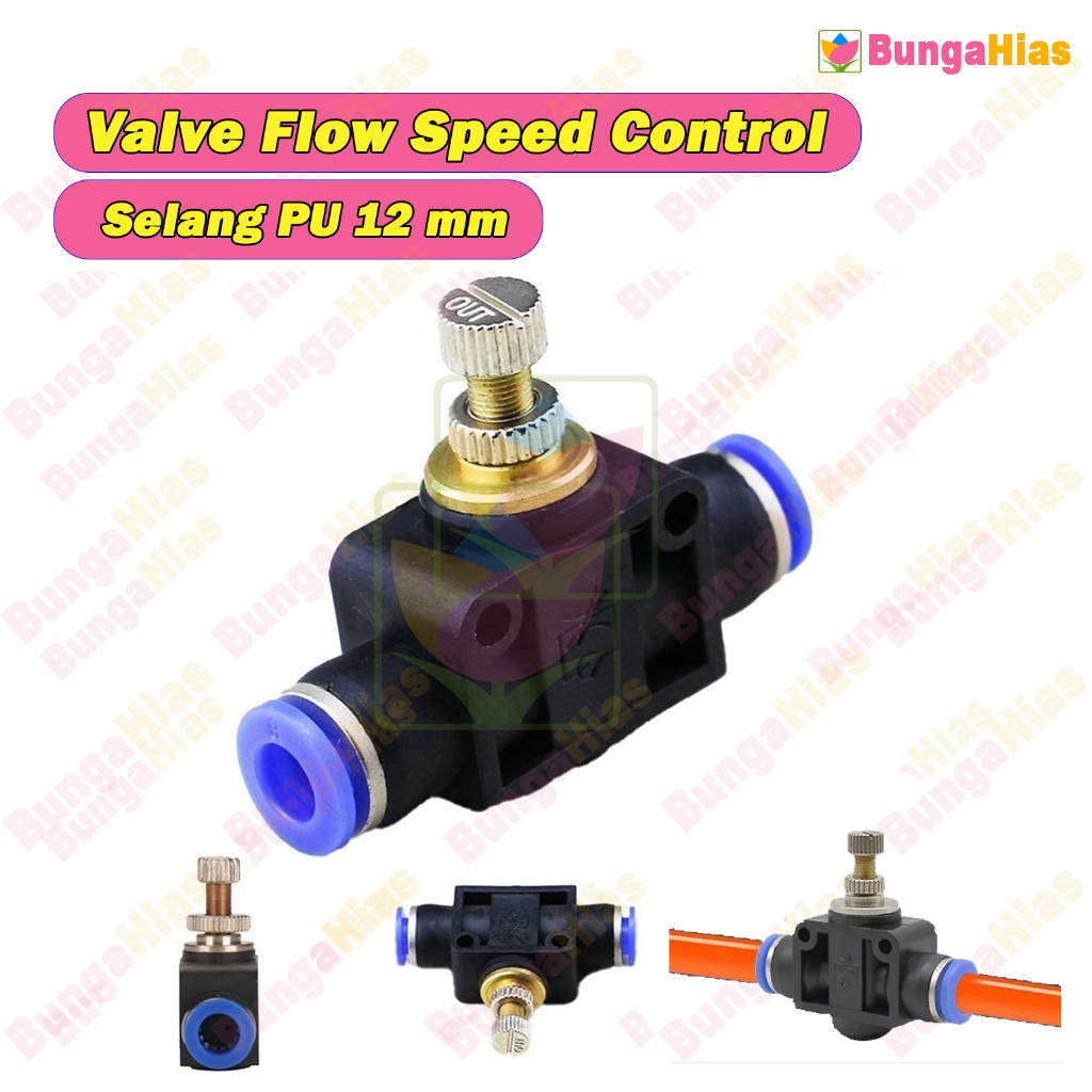 Jual Flow Speed Control 12 x 12 mm Valve Fitting Pneumatic Kompresor ...
