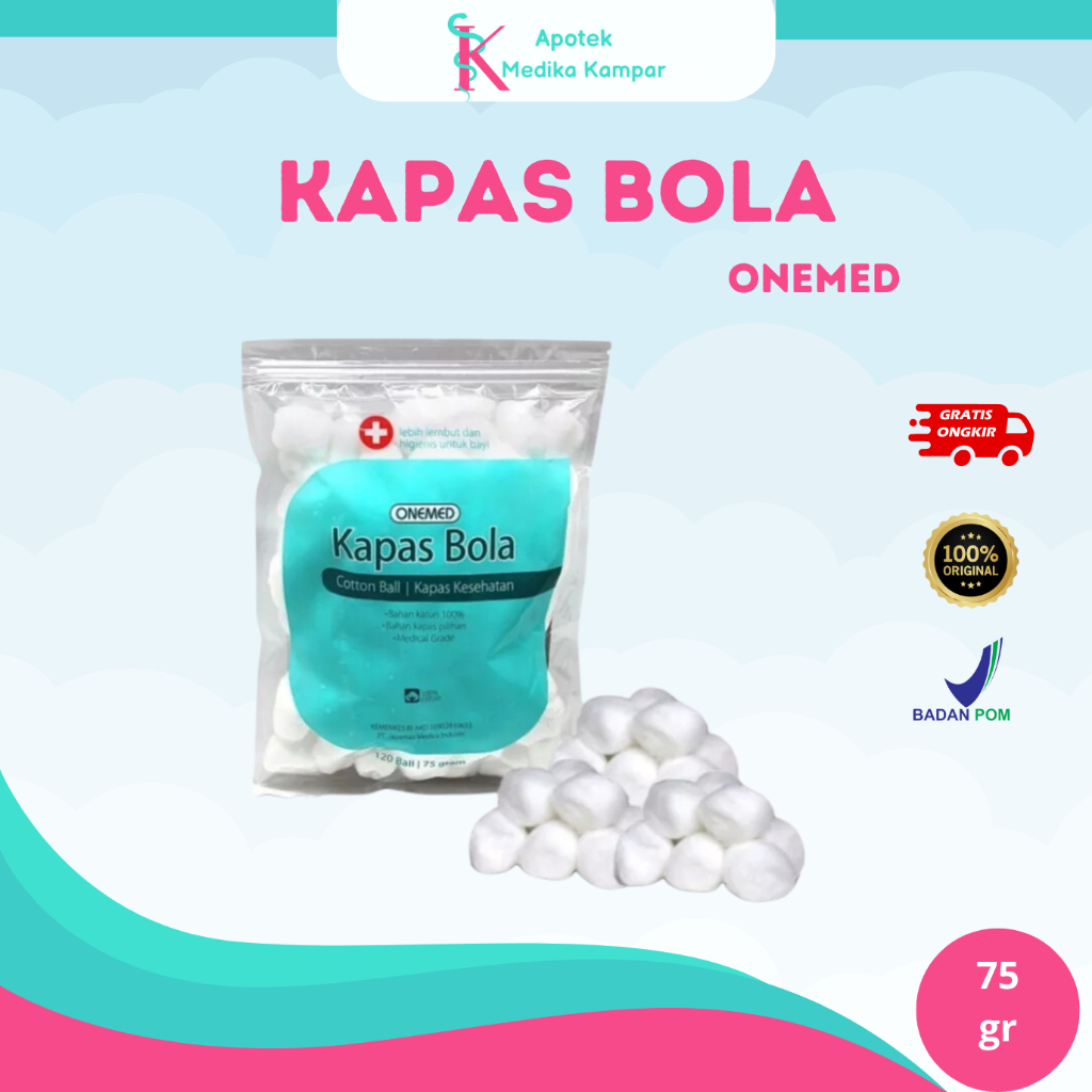 Jual Cotton Ball OneMed Isi 120 Ball, Kapas Bola Kesehatan Serbaguna ...