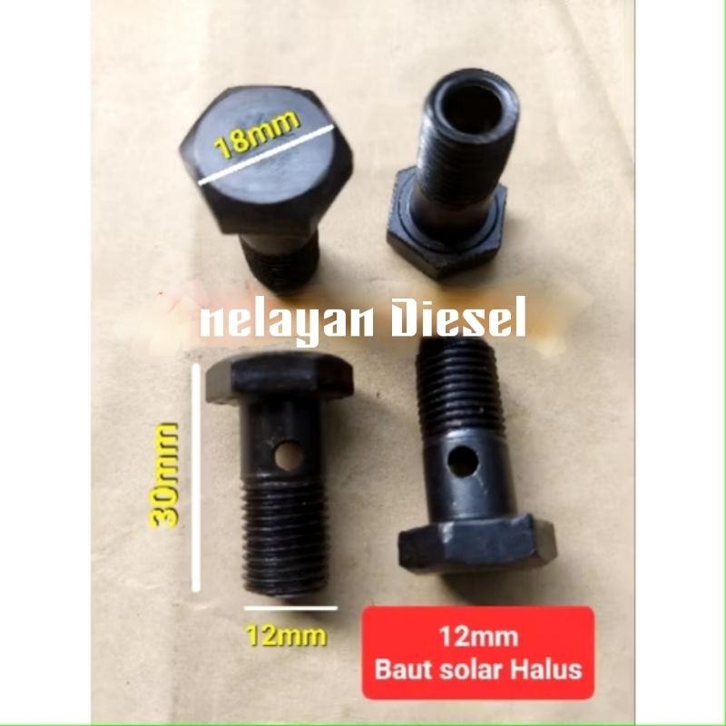 Jual baut join 12 mili baut solar baut nepel mesin diesel drat halus ...