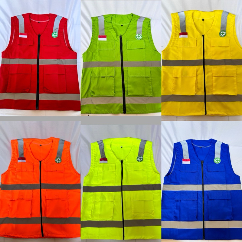 Jual rompi vest safety first/rompi k3/rompi lapangan/rompi proyek ...