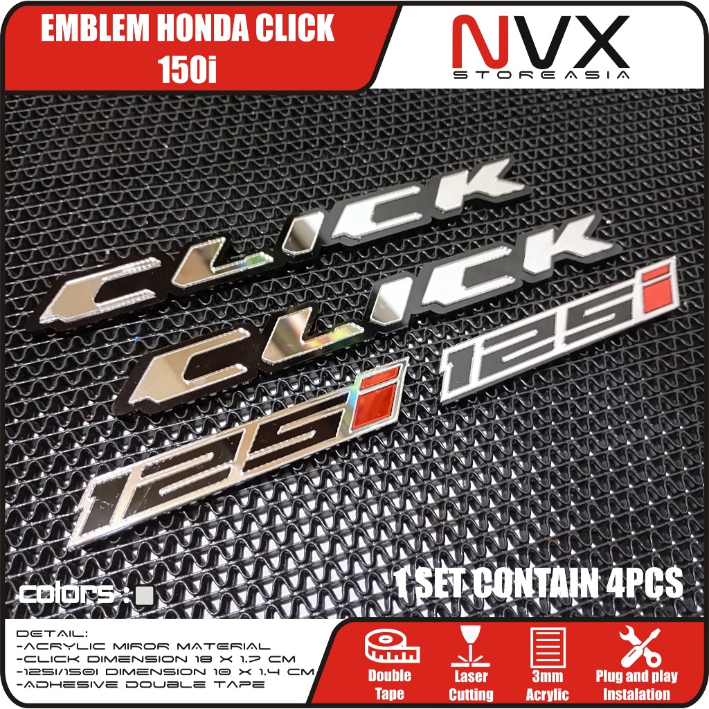 Jual Emblem Honda Click 125i 150i Stiker Logo Timbul isi 4 pcs Vario ...