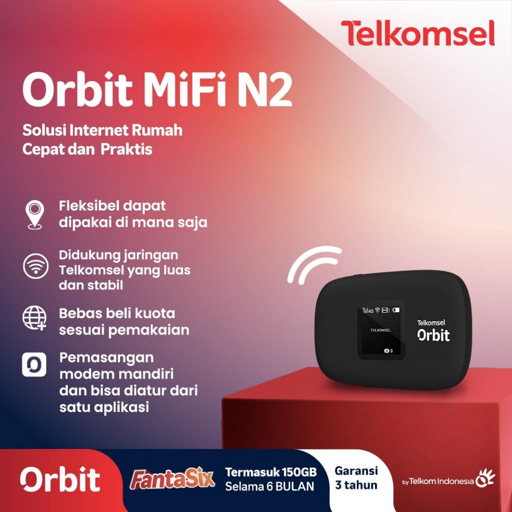Jual Telkomsel Orbit Mifi N2 Portable Modem Wifi 4G High Speed Bonus ...