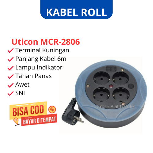 Jual Uticon Kabel Roll 6 Meter MCR-2806 Kabel Box | Shopee Indonesia