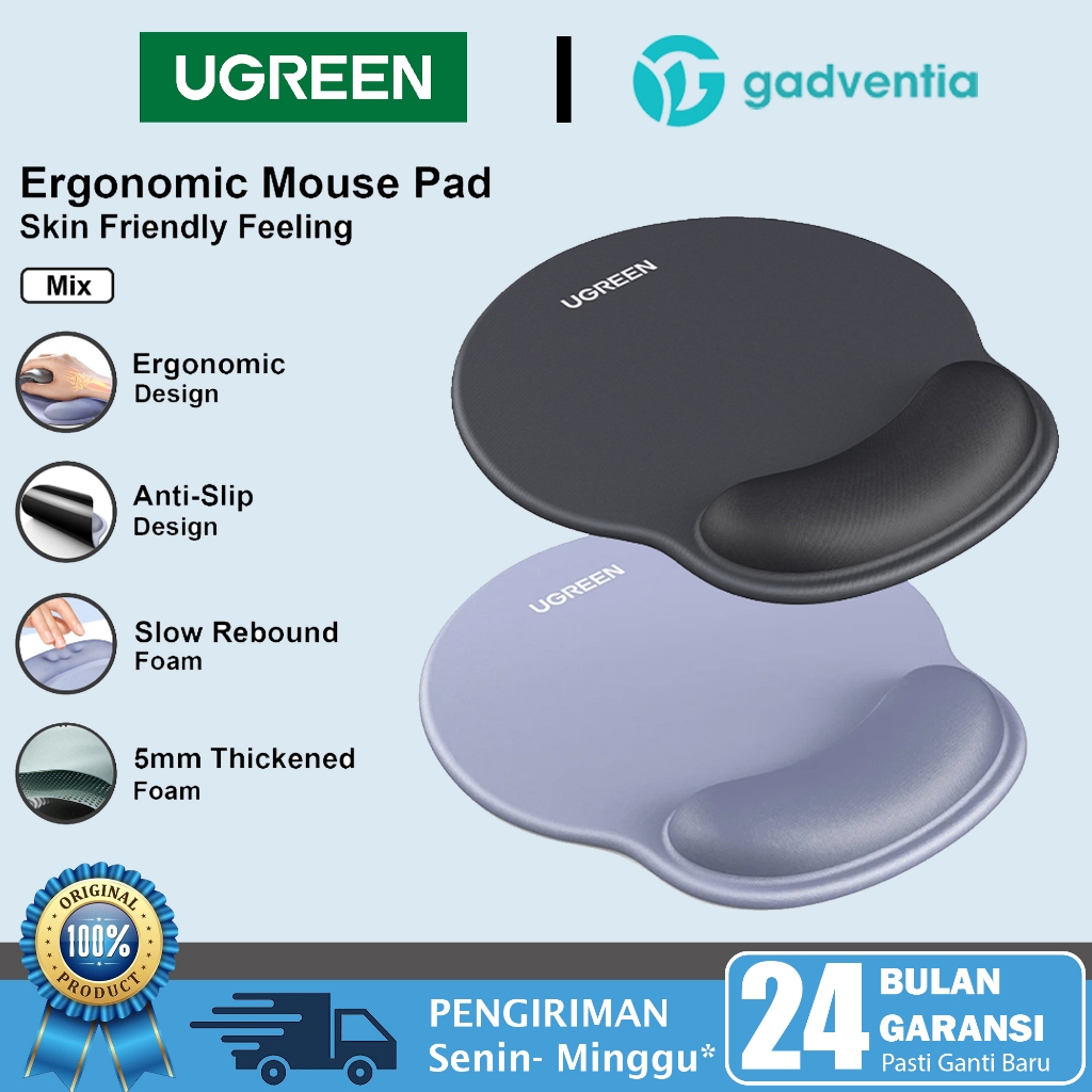 Jual UGREEN Ergonomic Mouse Pad Bantalan With Wrist Rest Pad Anti Slip ...