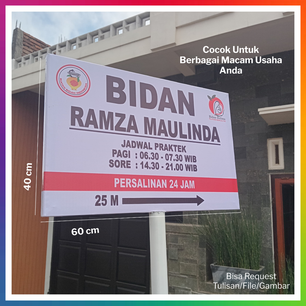 Jual Plang Papan Nama Besi 60 x 40 cm + Tiang | Shopee Indonesia