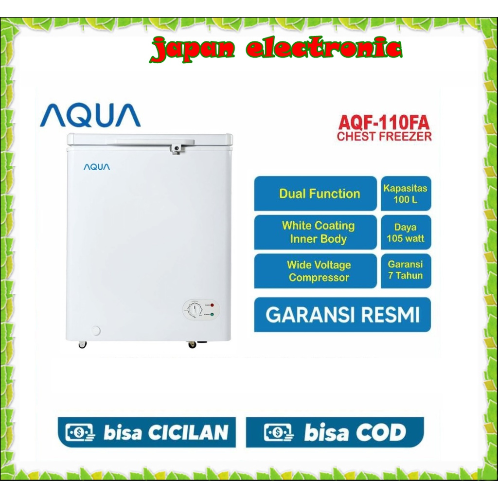 Jual AQUA AQF AQF 110 FA CHEST FREEZER BOX LEMARI PEMBEKU 100 LITER ...