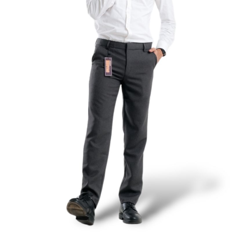 Jual SWAREE - Celana Kain Pria Panjang Formal Bahan Hitam Slim Fit ...