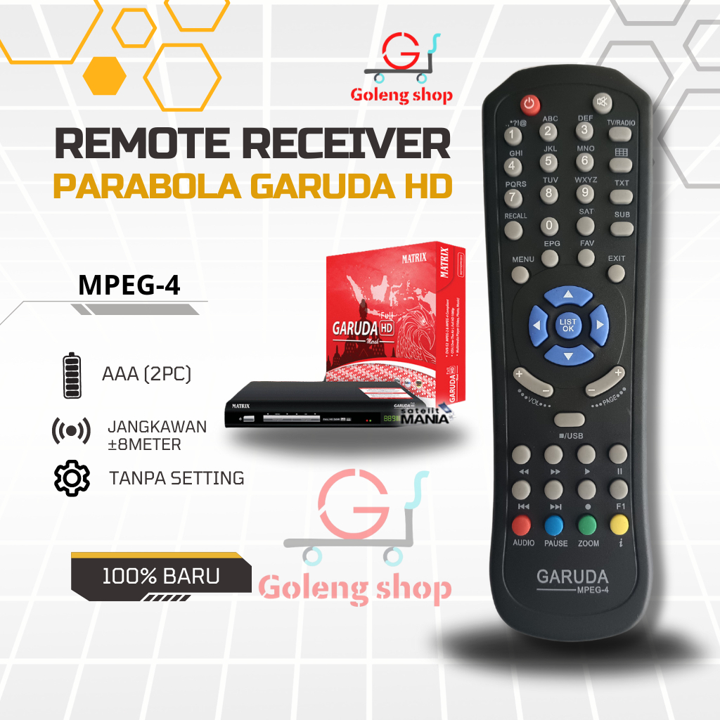 Jual Remote Remot Receiver Parabola Matrix Garuda Burger S2 Next Parabola GARUDA MPEG-4 | Shopee ...
