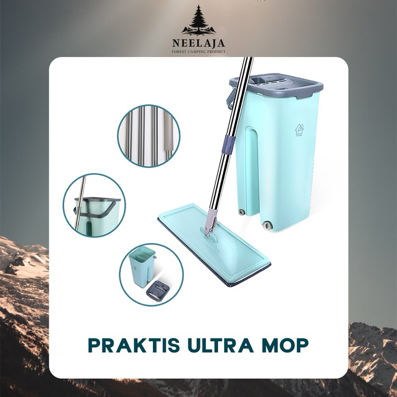 Jual [Neelaja] Alat Pel Lantai Praktis Ultra Mop Flat Pengepel Otomatis ...