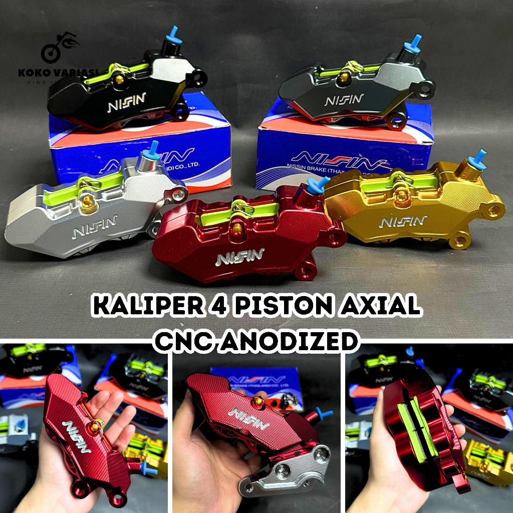 Jual Kaliper Nissin Axial 4P 4 Piston CNC Anodized Full CNC Set Kampas Rem Murah | Shopee Indonesia