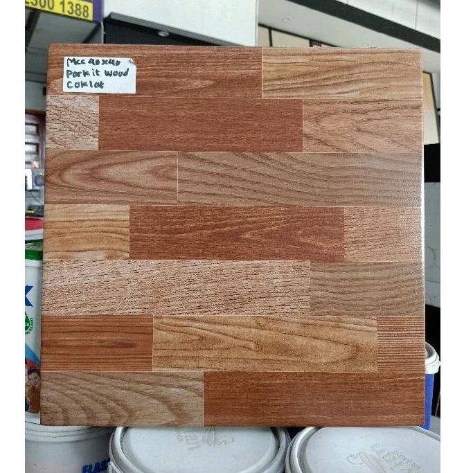 Jual KERAMIK LANTAI MCC 40X40 MOTIF KAYU PARKIT WOOD KW 1 / G1 / GRADE ...