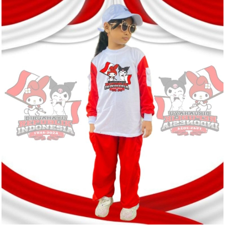 Jual Stlan Viral Setelan Anak Merah Putih Agustusan One Set Kids Hut Ri ...