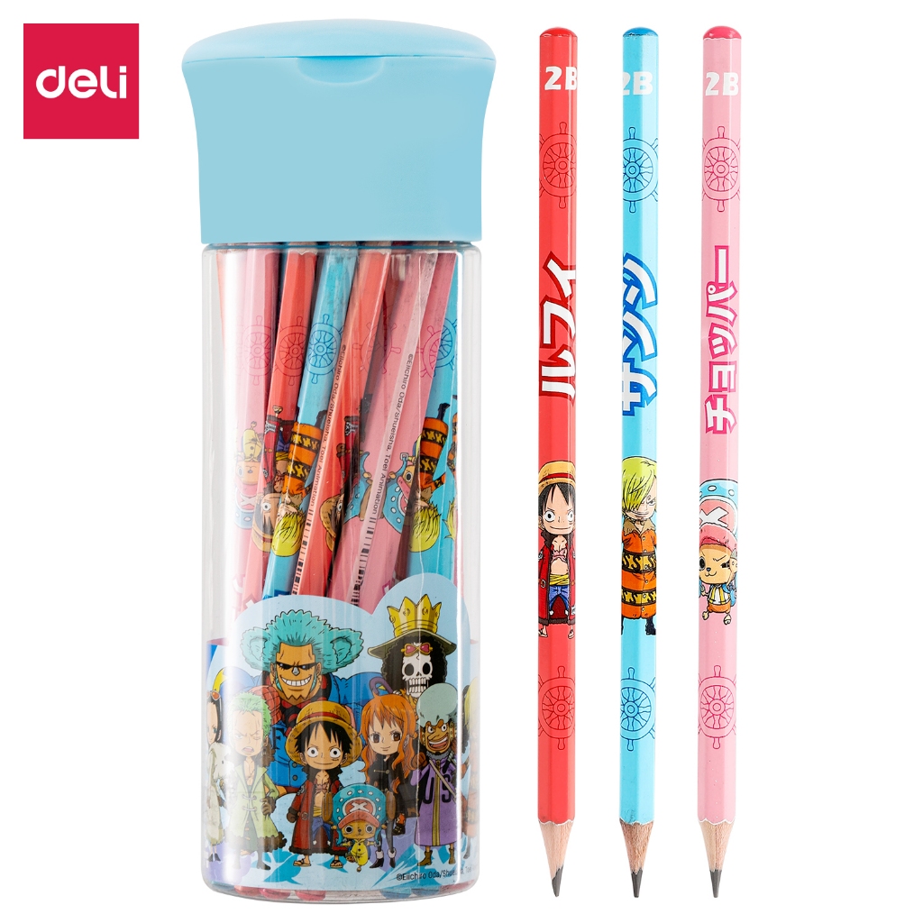 Jual Deli Pensil EC023-2B Tube 50pcs – Karakter One Piece, 2B, Bonus ...