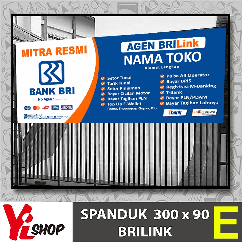 Jual Spanduk / Banner Agen Brilink Bank BRI TERBARU 2024 ukuran 300x100 ...