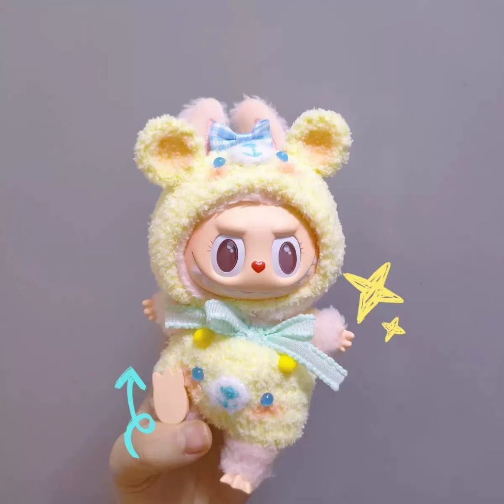 Jual Labubu Macaron - Baju Cute yellow bear set Macaron Pop Mart ...