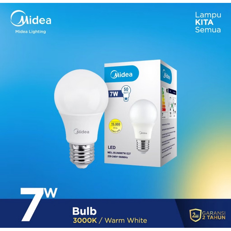 Jual Lampu Led Midea Bulb 7Watt Natural White 4000k Fiting E27 Lampu ...