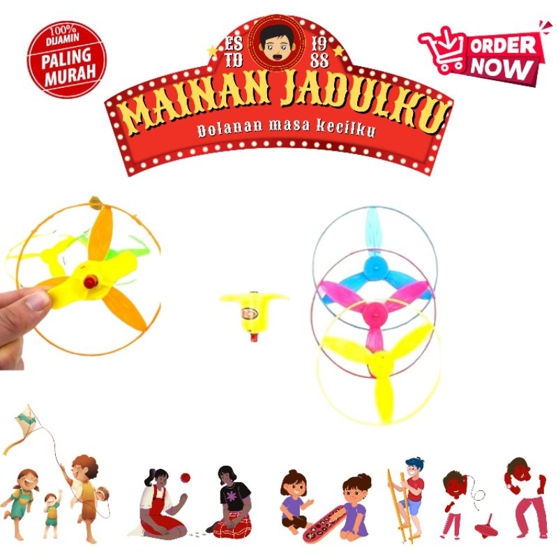 Jual Mainan Ufo besar Gasing terbang warna warni mainan seru | Shopee ...