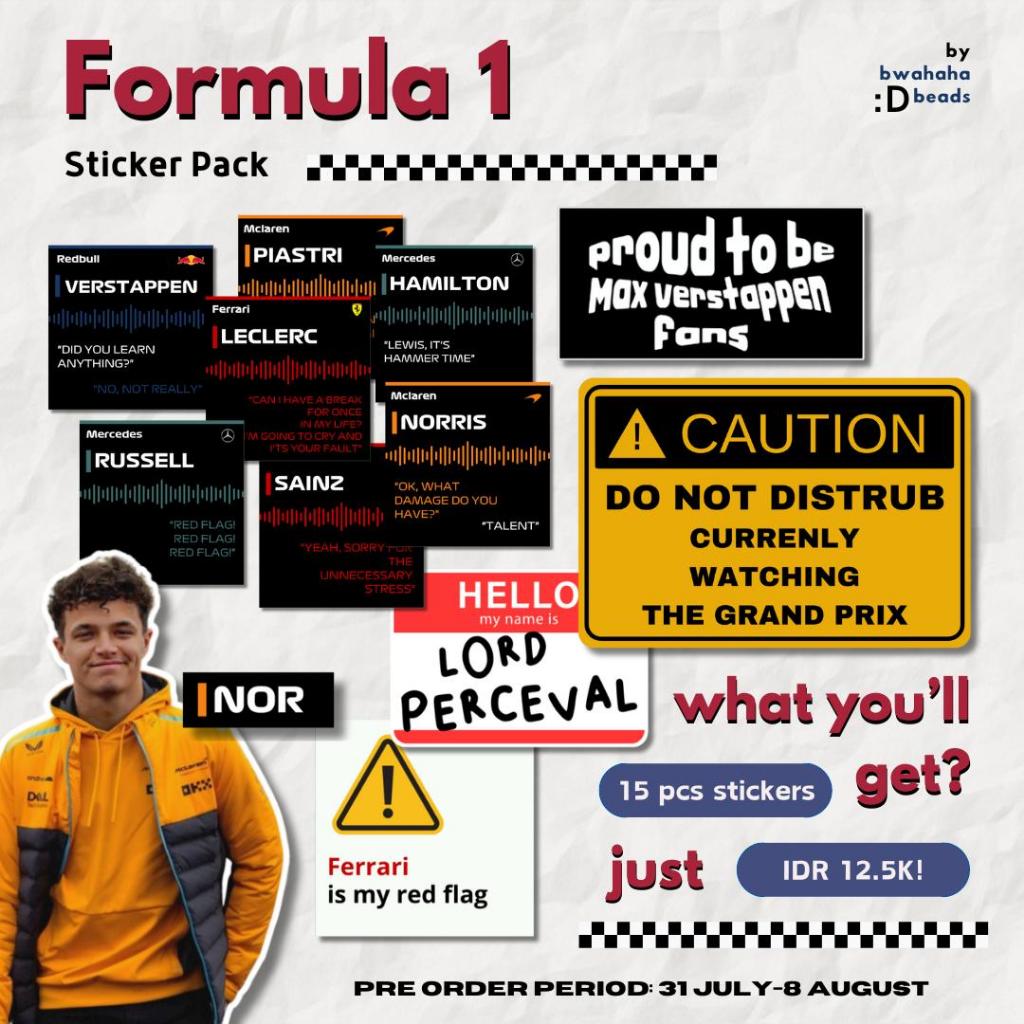 Jual [BACA DESKRIPSI] FORMULA 1 DRIVERS STICKER PACK | Shopee Indonesia