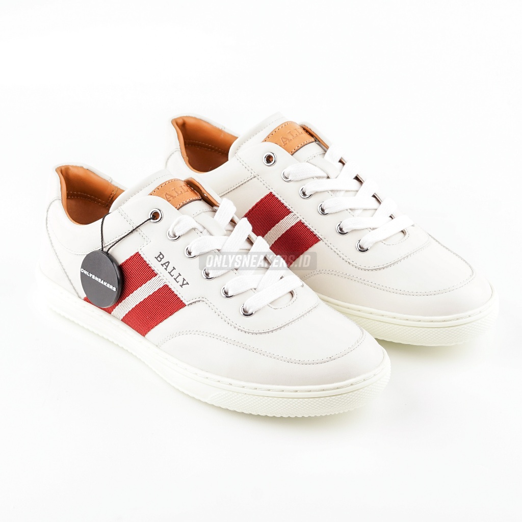 Jual BALLY ORIANO CALFSKIN LEATHER SNEAKERS WHITE (100% AUTHENTIC ...