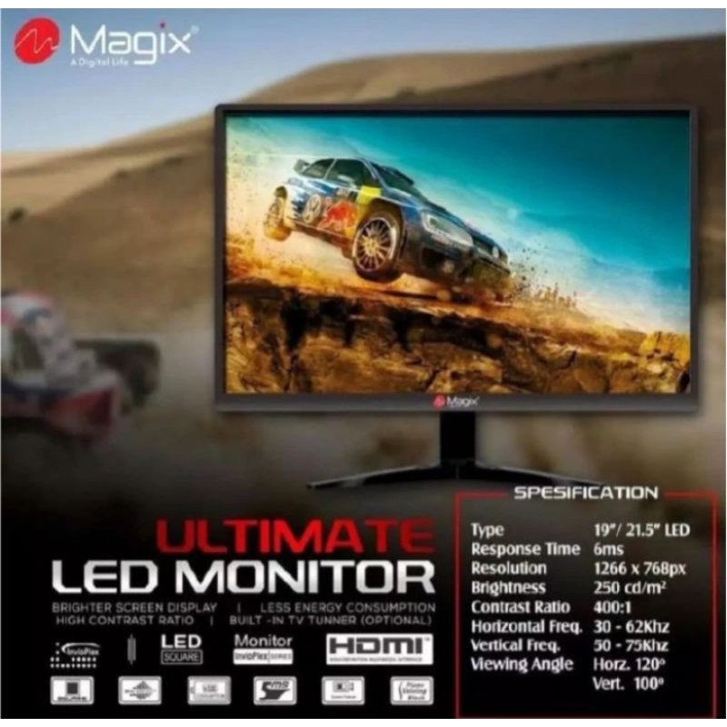 Jual MONITOR MAGIX 19" INCH WIDE SCREN BARU | Shopee Indonesia