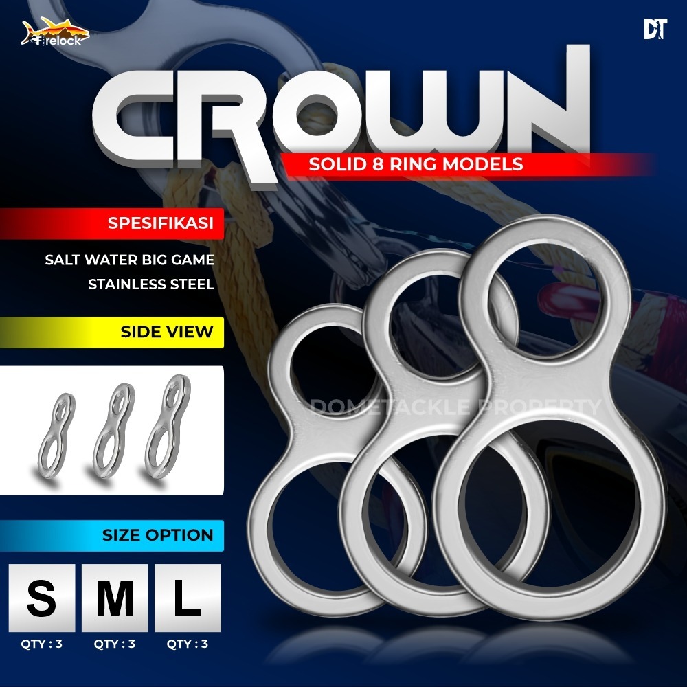 Jual Solid Ring Firelock Crown Model Figure 8 Stainless Steel Anti Karat | Shopee Indonesia