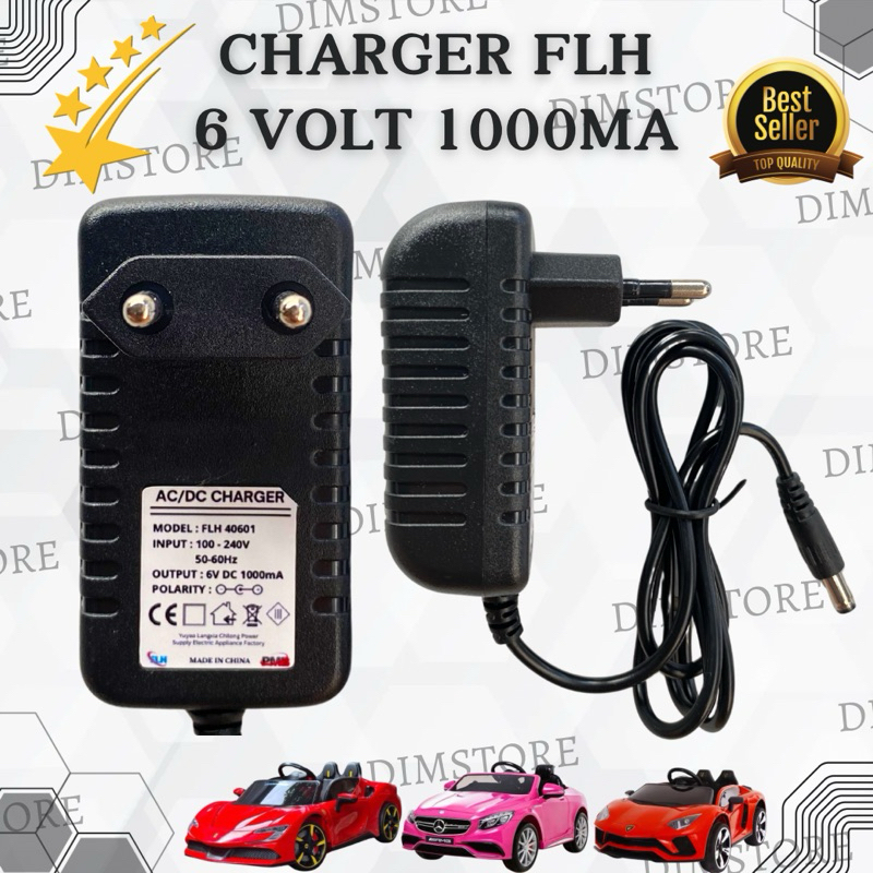 Jual CHARGER FLH MOBIL AKI MAINAN ANAK 6 VOLT 1000mA CASSAN MOBIL REMOT AKI PLIKO PMB UNIKID ...