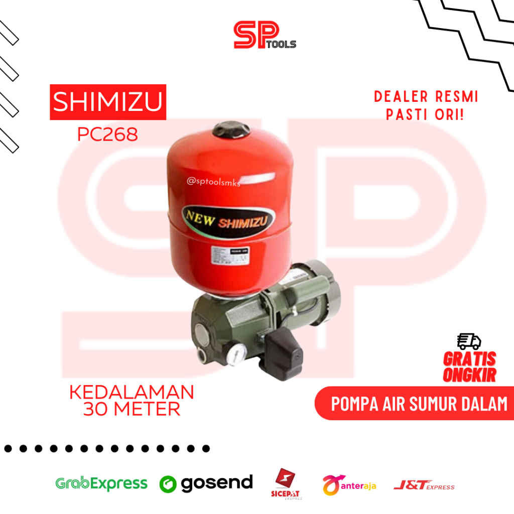 Jual POMPA AIR JET PUMP SHIMIZU OTOMATIS SUMUR DALAM 30 METER PC 268 / PC268 | Shopee Indonesia